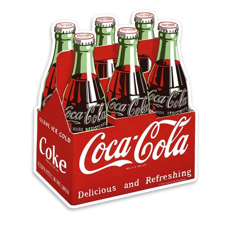 Coca Cola Classic Bottles 6 Pack 1950s Vinyl Sticker Autocollant