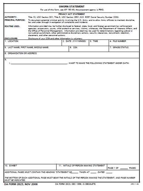 Da Form 2823 Fillable Download Printable Forms Free Online