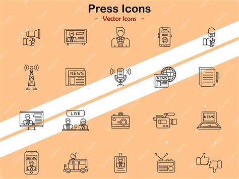 Premium Vector Icons Representing Media And Journalism Themes In Vector Style