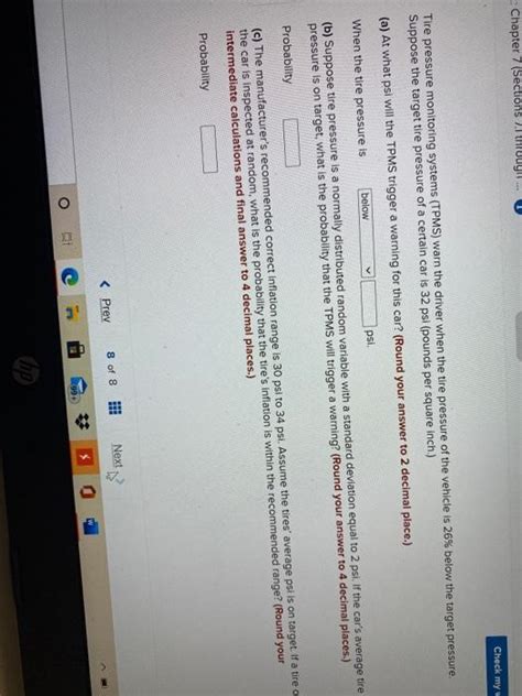 Solved Chapter 7 Sections Through Check My Tire