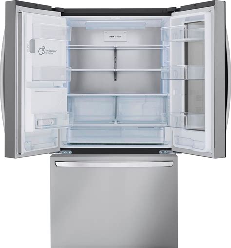 Best Buy Lg Counter Depth Max 255 Cu Ft French Door Smart Refrigerator With Instaview
