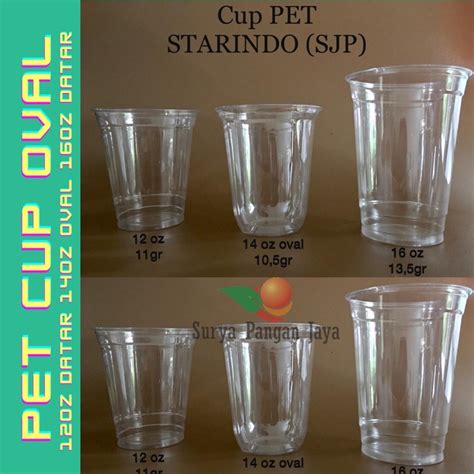 Jual Starindo Cup PET Oz Oval Gelas Plastik Tutup Cembung Lid Dome Shopee Termurah Indonesia