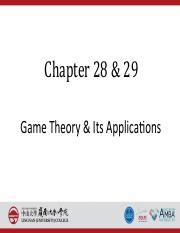 Game Theory And Game Applications Pdf Chapter Game Theory Its Applica Ons What Is
