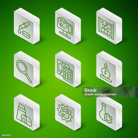 테스트 튜브 바이러스 피펫 계산기 돋보기 유전 공학 발전소 공장 및 물리 공식 아이콘의 힘을 설정합니다 벡터 0명에 대한 스톡 벡터 아트 및 기타 이미지 Istock