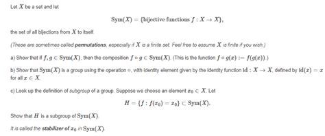 Solved Let X Be A Set And Let Sym X {bijective Functions