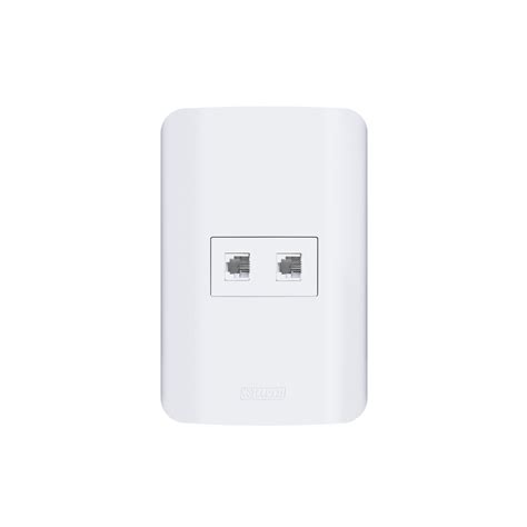 CONJUNTO TOMADA RJ11 DUPLO ROMAZI CANOA SME Stanley Materiais Elétricos