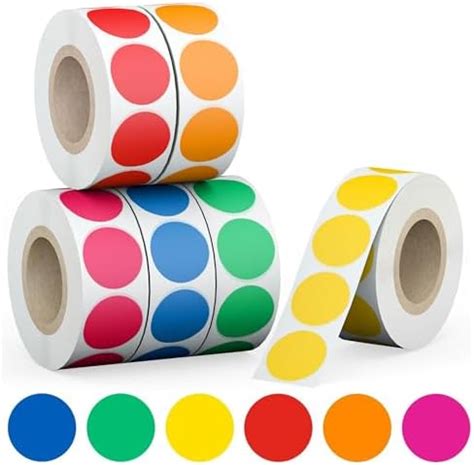 Amazon Com 3000 PCS 3 4 Round Color Coding Circle Dot Labels6 Rolls 500 Labels RollIncludes