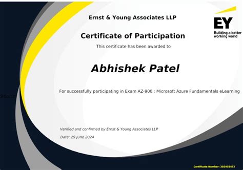 Abhishek Patel On Linkedin Microsoftazure Cloudcomputing Certification Learningjourney Ey…