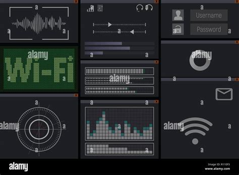 Pc Software With Wi Fi Computer Display Vector Illustration Web Hacker Stock Vector Image