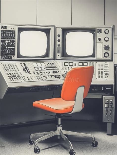 Classic Control Room Setup Featuring Retro Technology A Control