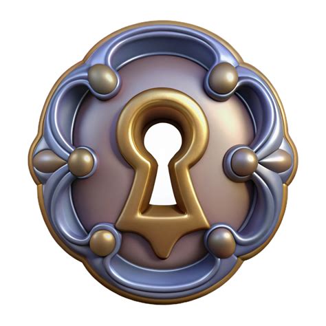 Vibrant Elegant Keyhole Escutcheon Ornate No Background With