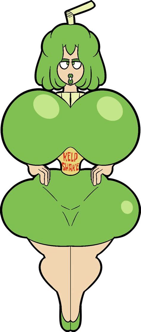 Rule 34 Big Breasts Green Hair Green Lipstick Kelp Shake Looking At Viewer Mrpr1993