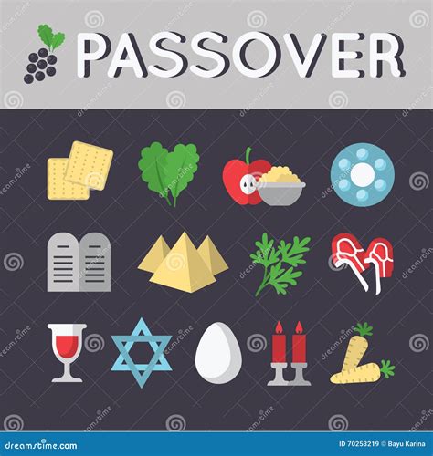 Passover Icon Set Eps 10 Stock Vector Illustration Of Book 70253219