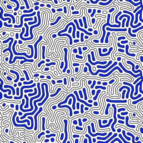 Organic Background With Rounded Lines Diffusion Reaction Seamless Pattern Stock Vector