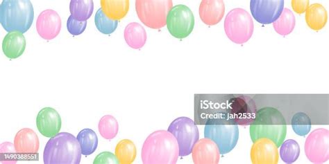 텍스트를 위한 공간이 있는 다채로운 풍선 배경 벡터 일러스트레이션 무지개 색 개념에 대한 스톡 벡터 아트 및 기타 이미지 개념 개념과 주제 공휴일 Istock