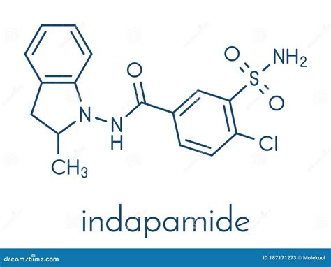 Indapamide Hypertension Drug Molecule Diuretic Skeletal Formula