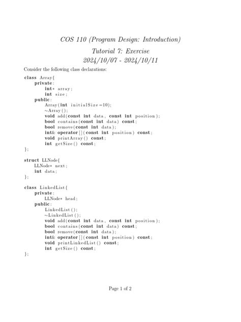 Cos110 Tut 7 2024 Pdf Class Computer Programming Inheritance Object Oriented Programming