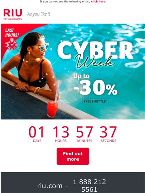 Riu Hotels And Resorts Last Hours Cyber Week Milled