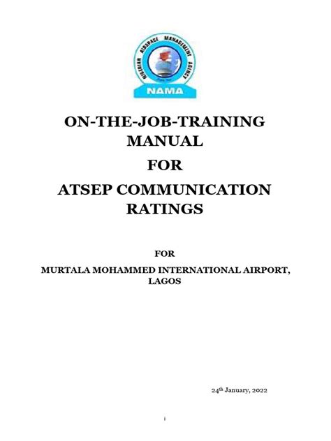 On The Job Training Manual For Atsep Communication Ratings For Murtala Muhammed International