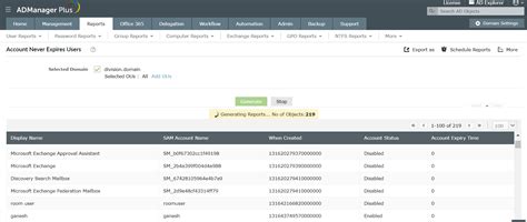 Active Directory User Account Status Report Manageengine Admanager Plus
