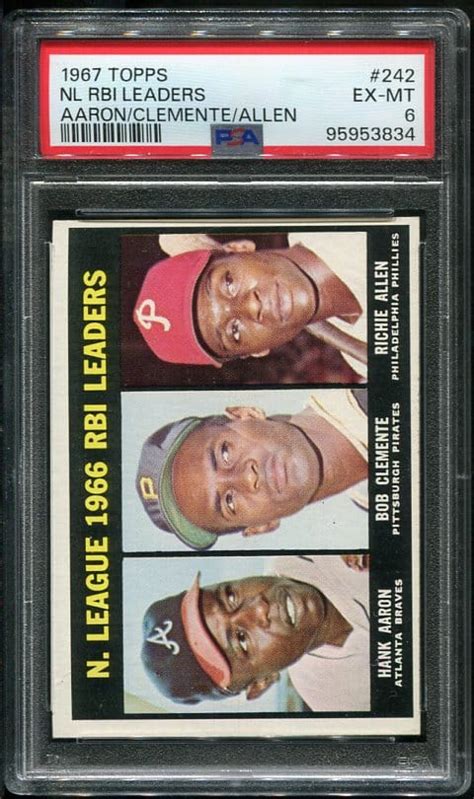 1967 Topps 242 Nl Rbi Leaders Aaron Clemente Allen Psa 6 95953834