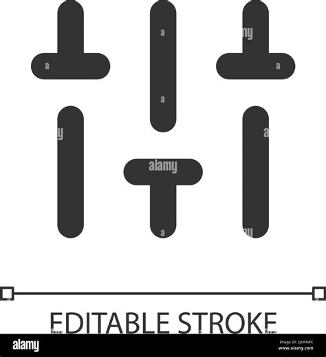Vertical Adjustment Pixel Perfect Linear Ui Icon Stock Vector Image