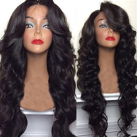 Virgin Human Hair Full Lace Wig Peruvian Body Wave Lace Front Wigs