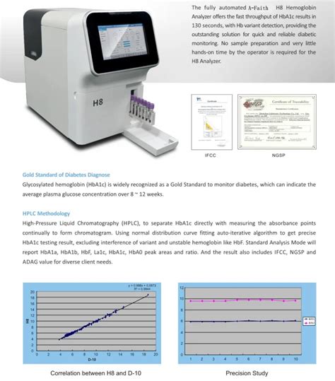 Hba1c Hplc Analyser Hemoglobin A1c Analyzer High Performance Hospital