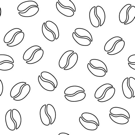 hand drawn coffee bean pattern