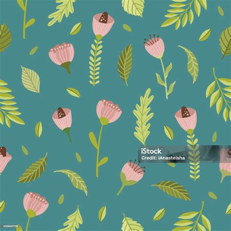 완벽 한 벡터 꽃 패턴 봄 여름 배경 정원에 꽃이 있는 손으로 그린 표면 패턴 디자인입니다 원활한 질감은 배경 화면 패턴 채우기