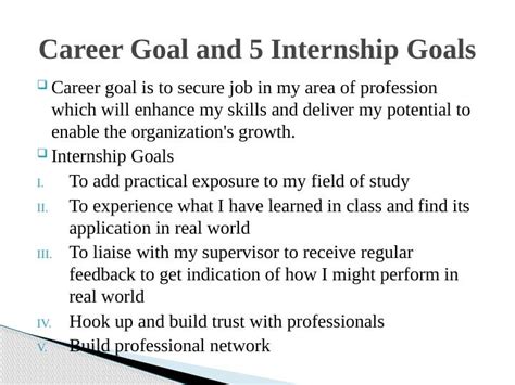Career Goal Internship Goals And All Choice Theory Parts Explained