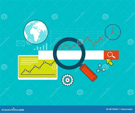Search Engine Optimization Web Analytics And Statistics Stock Vector Illustration Of