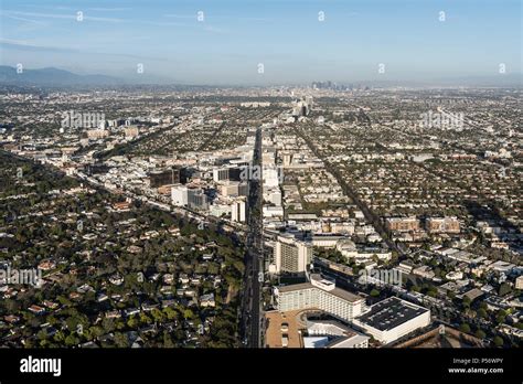 Beverly Hills California USA April 18 2018 Aerial View Towards