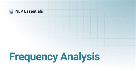 Frequency Analysis Nlp Essentials