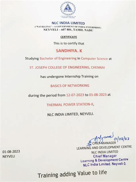 Successfully Completed A Internship And Gain Experience And Knowledge 😇 Sandhiya K