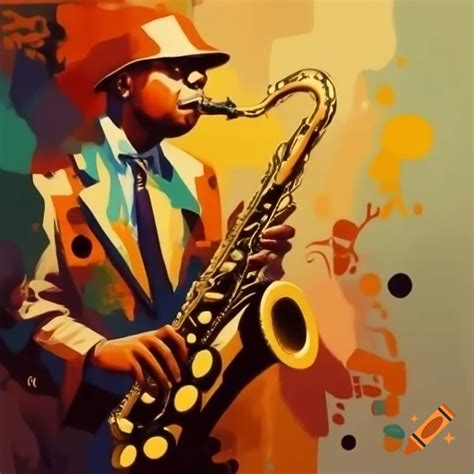Abstract Art Featuring Jazz Saxophone On Craiyon
