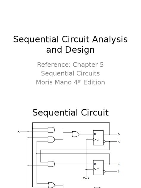 Sequential Circuit Analysis And Design Reference Chapter 5 Sequential Circuits Moris Mano 4