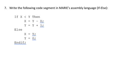solved 7 write the following code segment in marie s