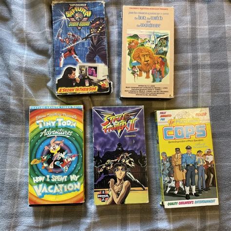 Rare Classic Cartoon Vhs Lot Tiny Toons Cops Street Fighter Super