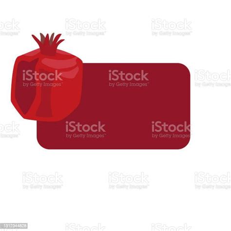 Juicy Ripe Pomegranate Fruit Whith Leaf Vector Illustration Isolated
