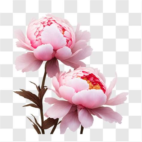 Single Pink Peony Clipart