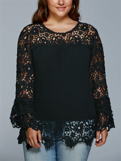 Long Black Blouse Plus Size