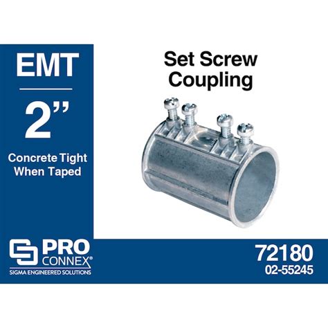 Sigma Proconnex 2 In Electrical Emt Die Cast Zinc Set Screw Coupling