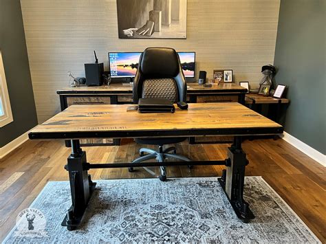 Industrial Modern Desk Reclaimed Wood Desk Executive Writing Etsy