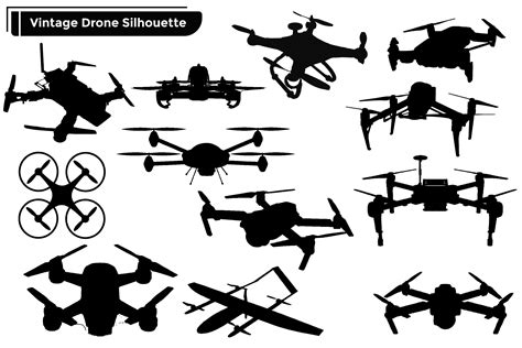 Drone Silhouettes Vector Set Grafik Von Vectbait · Creative Fabrica