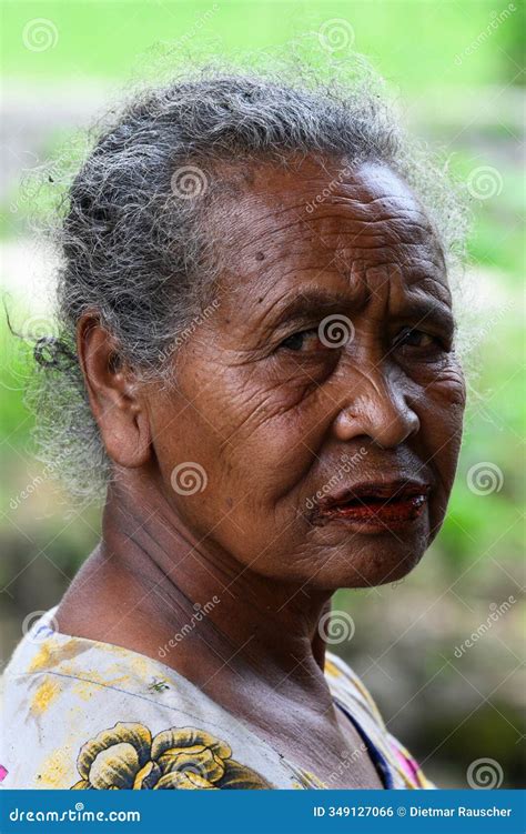 Nagada Tribe Elderly Woman Portrait In Luba Flores Editorial Photo