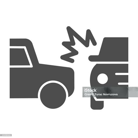 兩個汽車道路碰撞固體圖示正面或側面駕駛碰撞符號白色背景上的字形樣式象形圖機動車事故標誌為移動概念網頁設計向量圖形向量圖形及更多圖示圖片