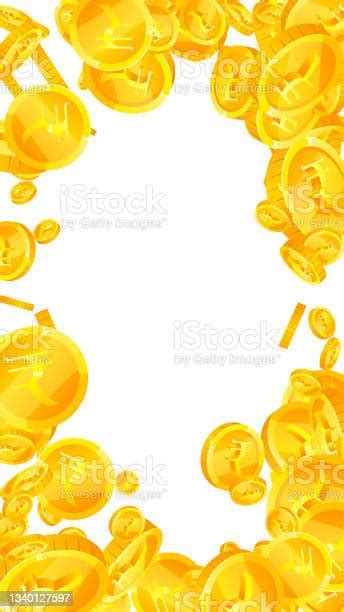 인도 루피 동전 떨어지는 본격적인 흩어져 Inr 동전 인도 돈 유혹 잭팟 부 또는 성공 개념 벡터 일러스트레이션 금 금속에 대한