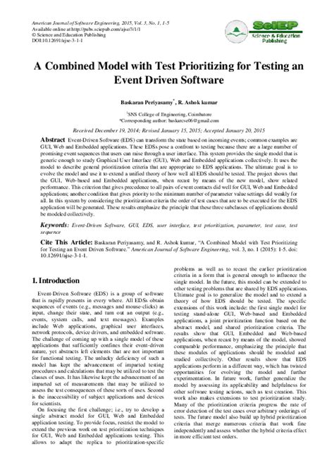 pdf a combined model with test prioritizing for testing an event