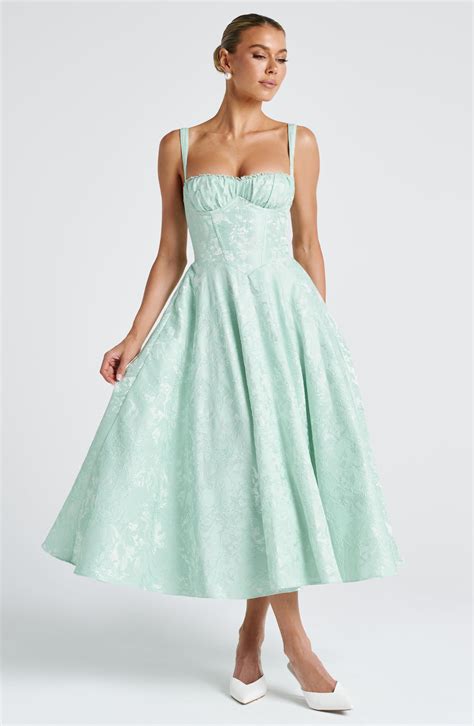Amity Midi Dress Mint | Lace-Trimmed | Babyboo Fashion